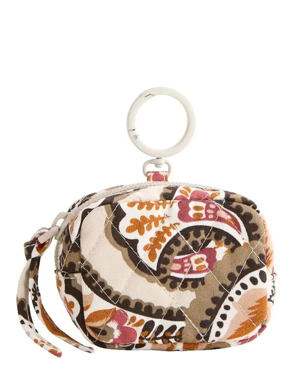 VERA BRADLEY Zip Earbud Bag Charm - Brown/pink