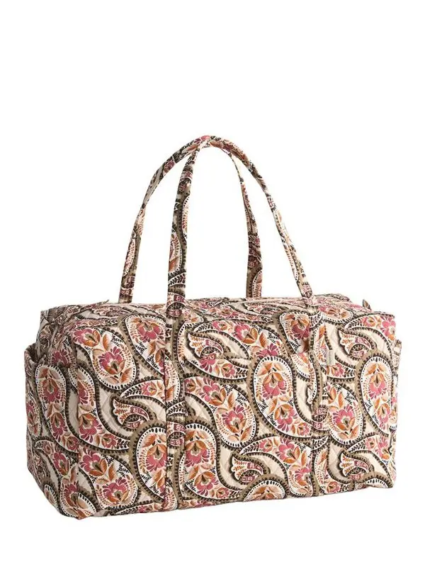 VERA BRADLEY Large Original Duffel Bag - Brown/pink