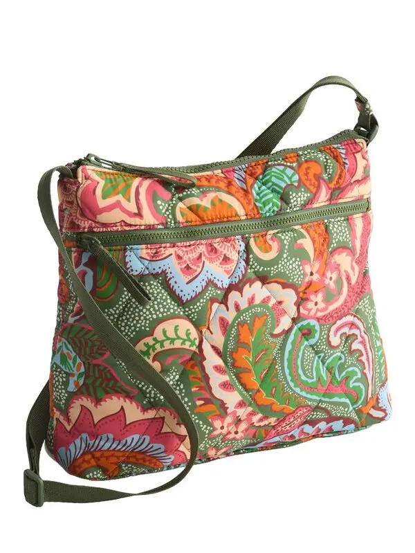 VERA BRADLEY Original Zip Hipster Crossbody Bag - Green/orange