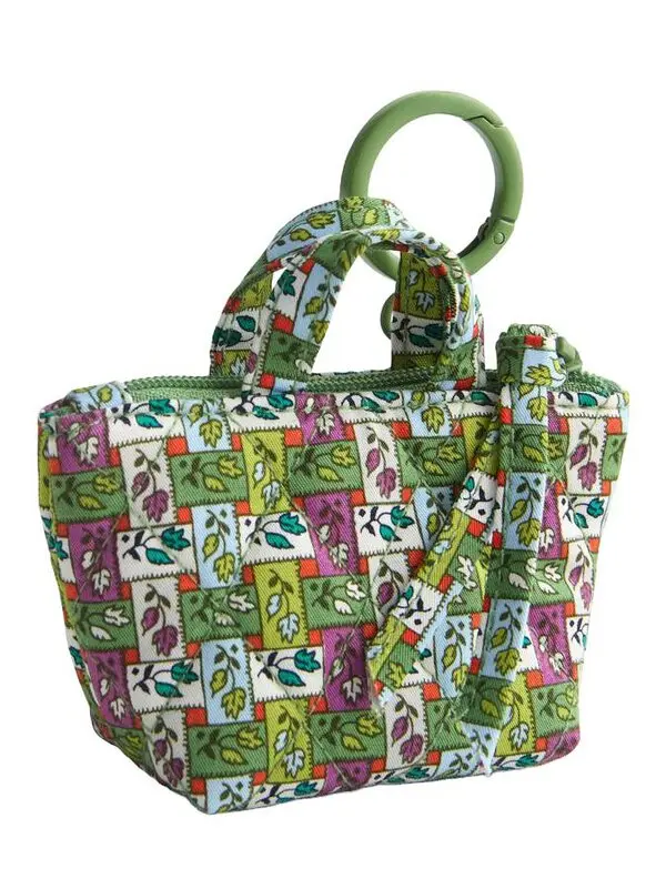 VERA BRADLEY Original Tote Bag Charm In Ribbon Plaid - Green