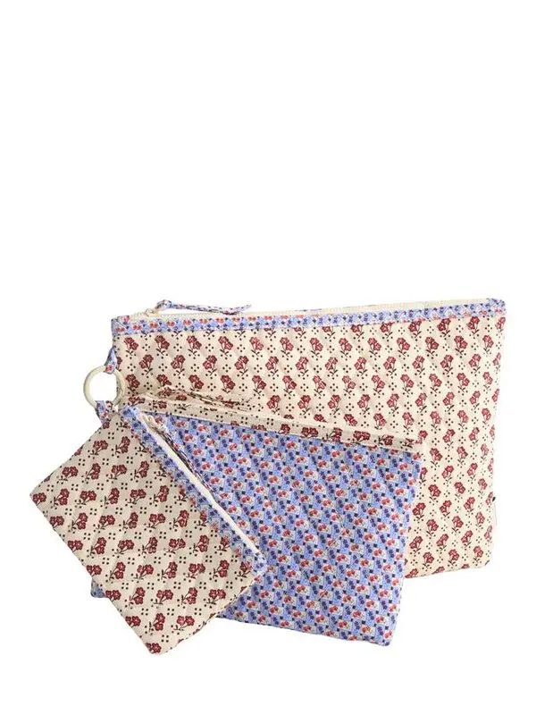 VERA BRADLEY 3-piece Organizer Pouch Set - Red/blue