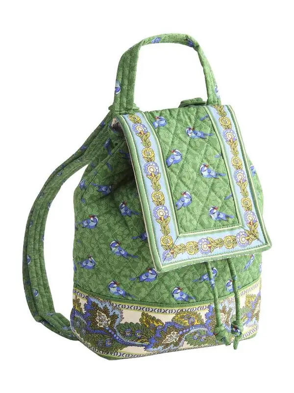 VERA BRADLEY Original Drawstring Backpack - Green/blue