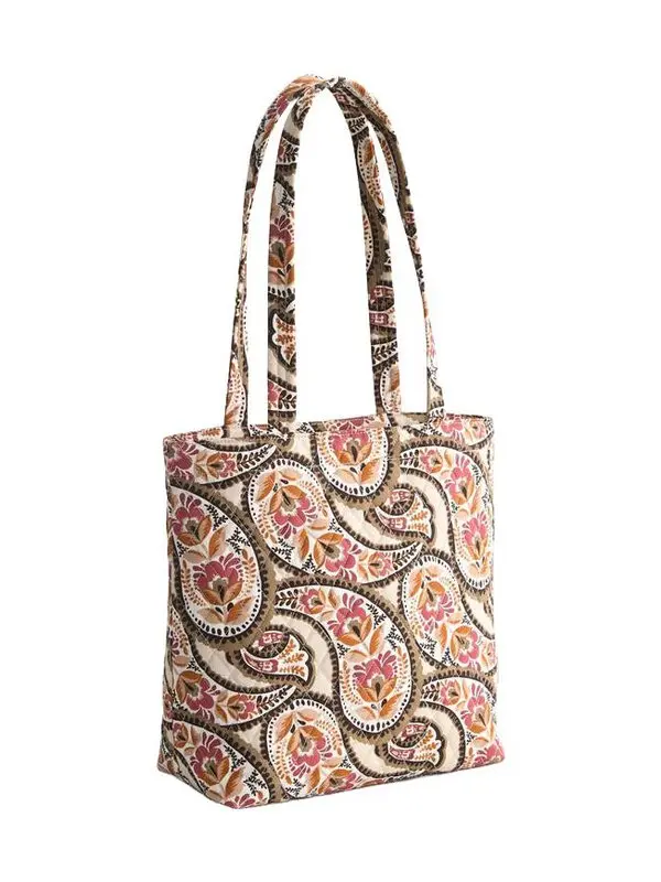 VERA BRADLEY Small Original Zip Tote Bag - Brown/pink