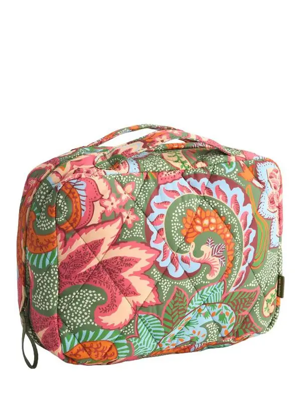VERA BRADLEY Leaf Me Not Paisley Hanging Travel Organizer - Green/orange