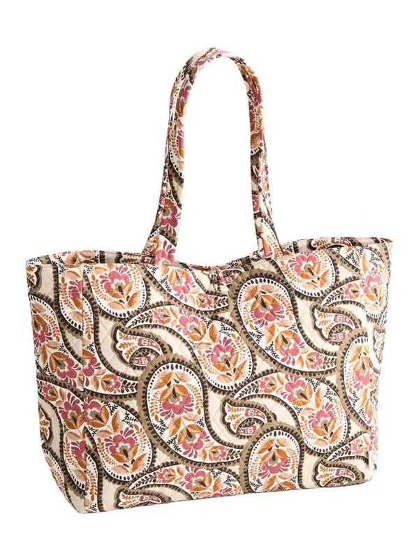 VERA BRADLEY Hathaway Tote Bag In Blooming Paisley - Brown