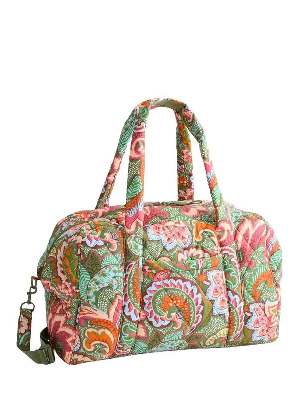 VERA BRADLEY Miramar Leaf Me Not Paisley Weekender - Green/orange