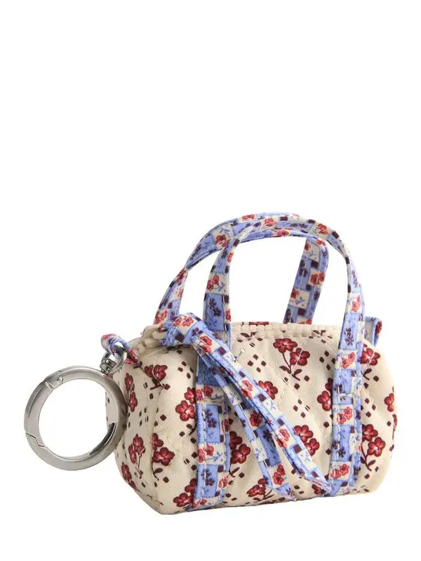 VERA BRADLEY Original Duffel Bag Charm Keychain - Red/blue