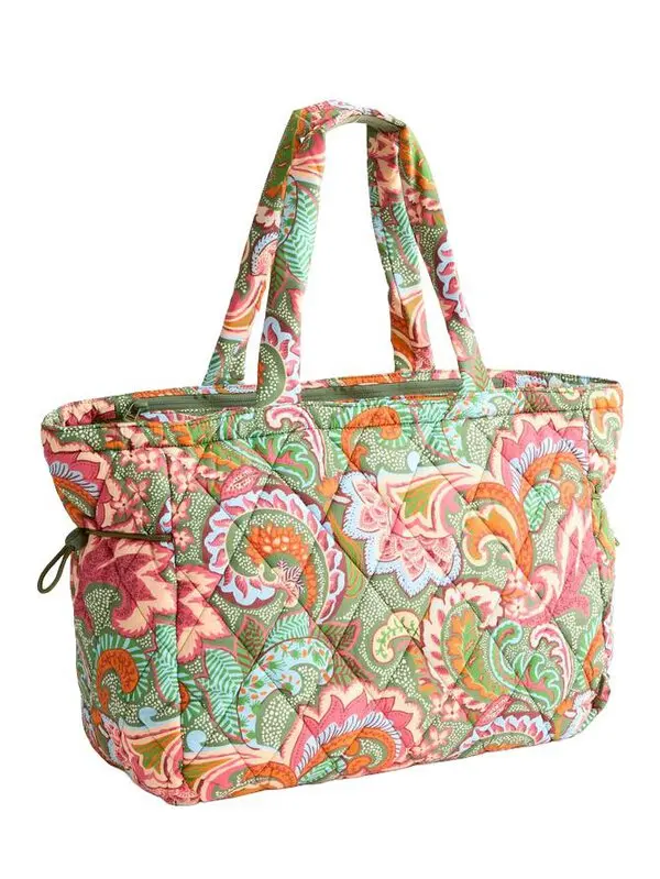 VERA BRADLEY Knollton Tote Bag - Green/orange