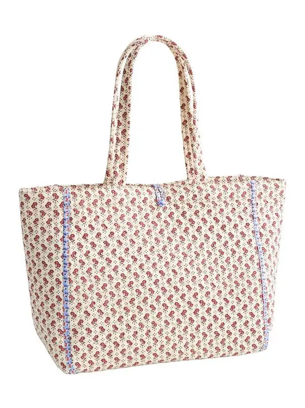 VERA BRADLEY Hathaway Tote Bag In Rachel Ditsy - Red/blue