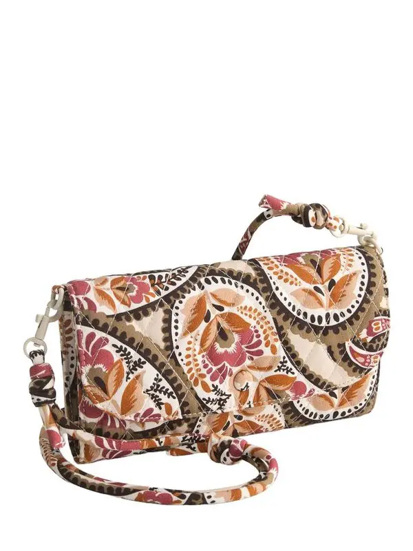 VERA BRADLEY Wildwood Wallet Crossbody In Blooming Paisley - Brown/pink