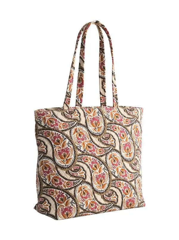 VERA BRADLEY Original Zip Tote Bag In Blooming Paisley - Brown