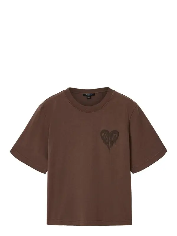 ALLSAINTS Lisa Trip Graphic Boxy T-shirt - Brown