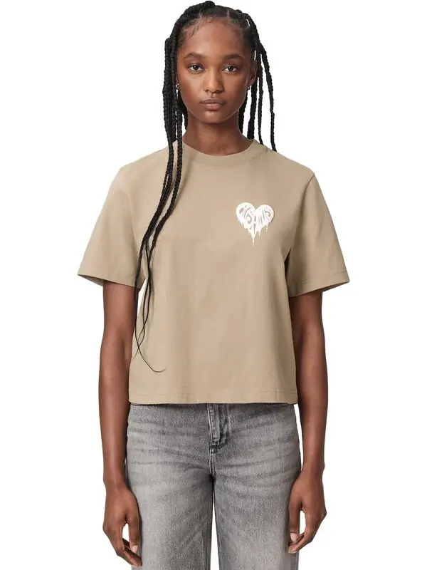 ALLSAINTS Lisa Trip Graphic Boxy T-shirt - Grey