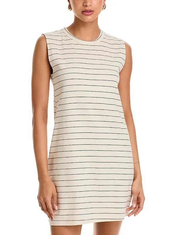 LESET Margo Mini Dress - Natural/midnight Stripe