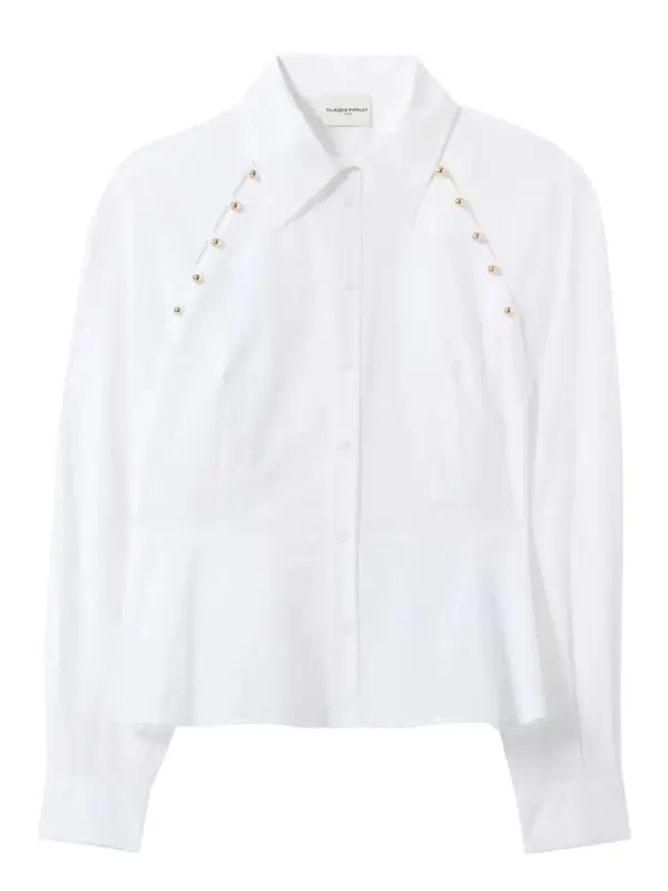 Claudie Pierlot Button-detail Peplum Shirt - White