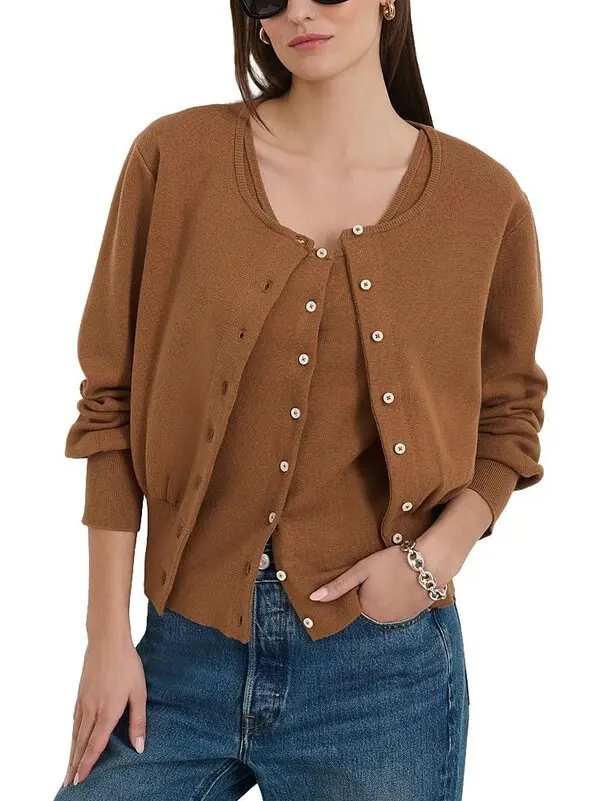 ALEX MILL Louisa Cardigan - Mochaccino