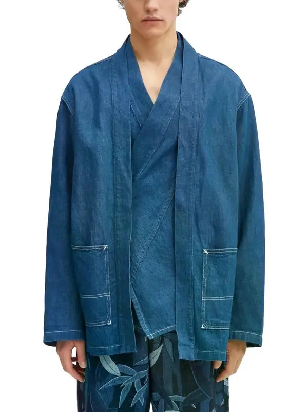 Kenzo Denim Wrap Jacket - Blue