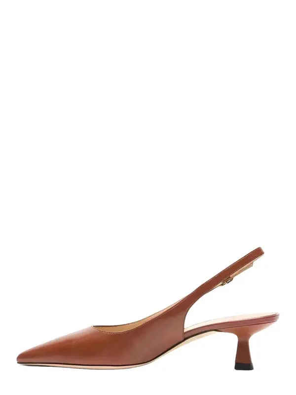 STUART WEITZMAN 35mm Sculpt Slingback Pointed-toe Pumps - Brown
