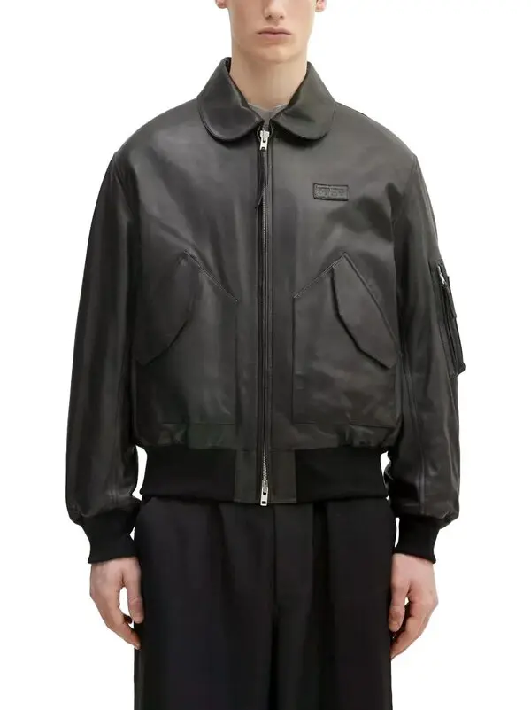 Kenzo Leather Zip-fastening Jacket - Black