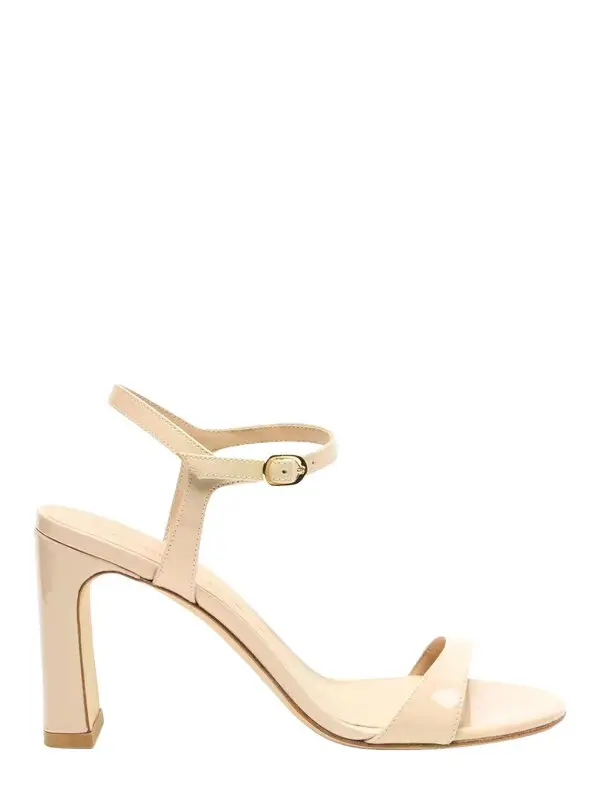 STUART WEITZMAN 85mm Babette 85 Patent Leather Ankle-strap Sandals - Neutrals