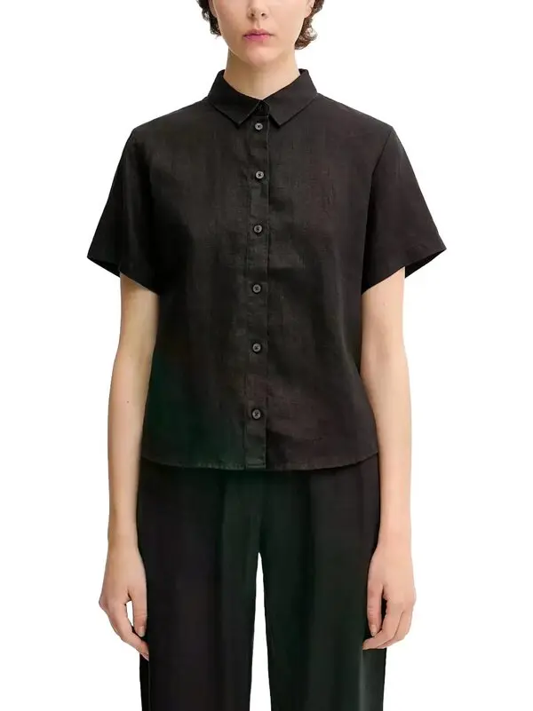 SAMSOE SAMSOE Short-sleeve Button-down Shirt - Black