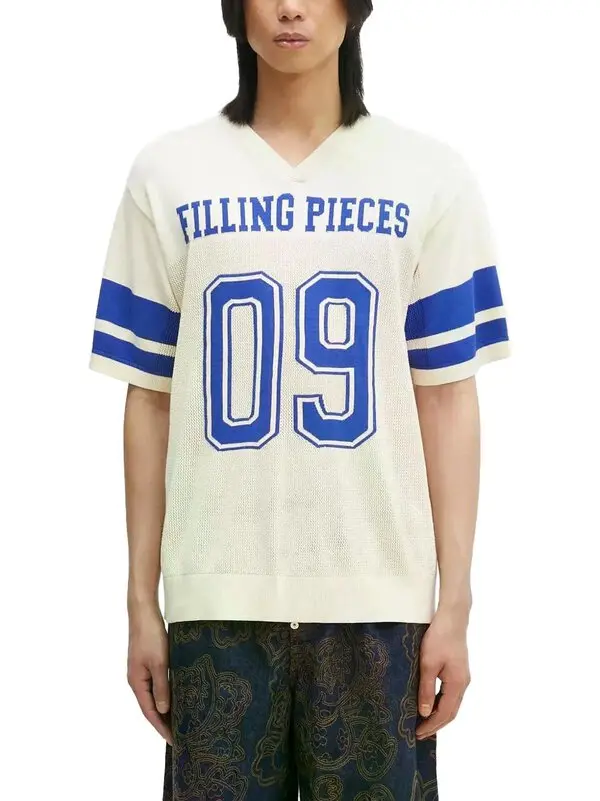 Filling Pieces V-neck Logo-print T-shirt - White
