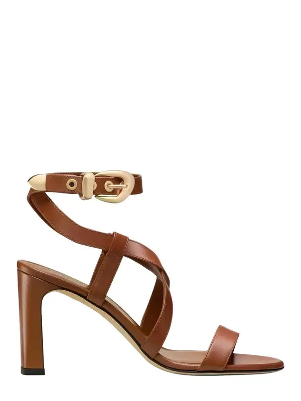 STUART WEITZMAN Buckle-embellished Crossover Sandals - Brown