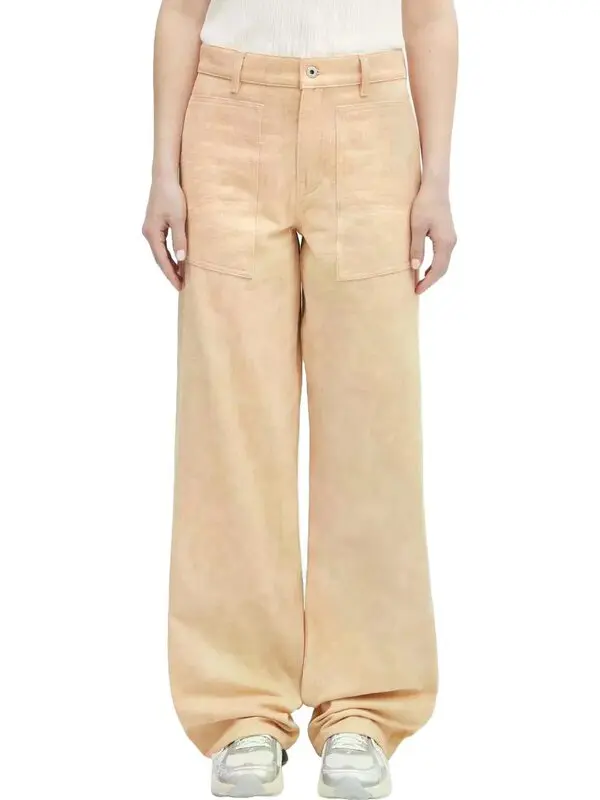 Kenzo Peonies Patch-pocket Jeans - Neutrals