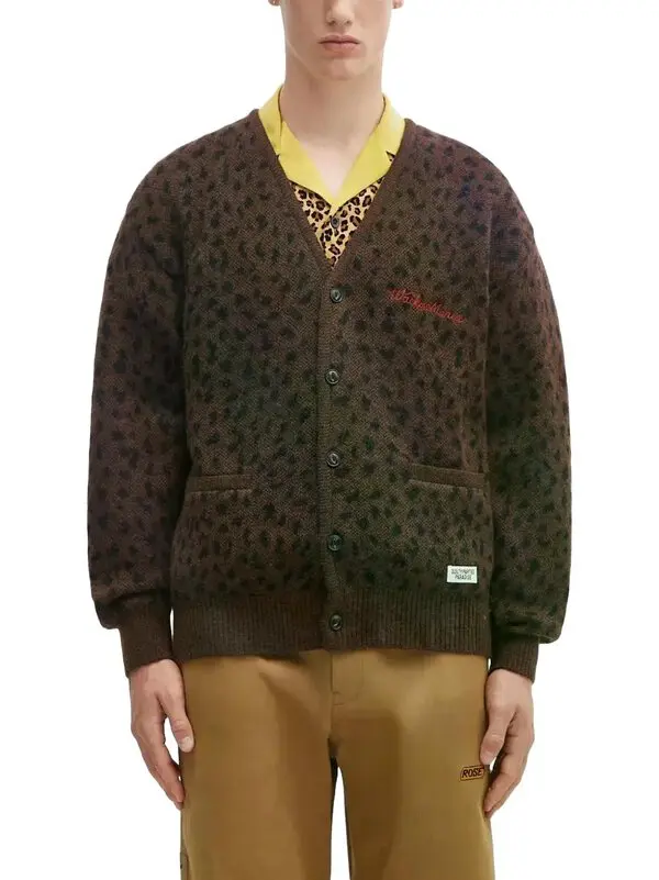 WACKO MARIA Leopard-print Cardigan - Brown