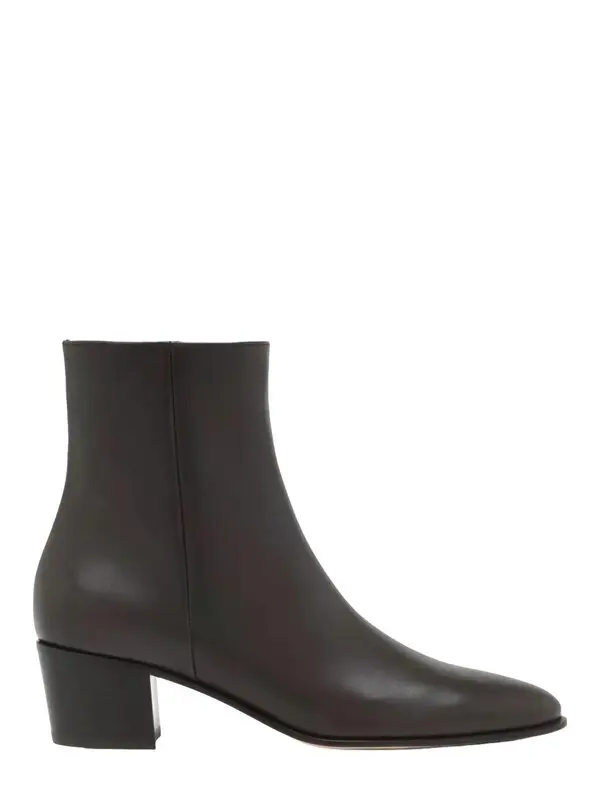 GIANVITO ROSSI Zip-detail Leather Ankle Boots - Brown