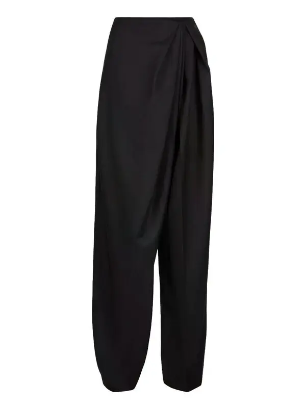 Nina Ricci Draped Wool Trousers - Black