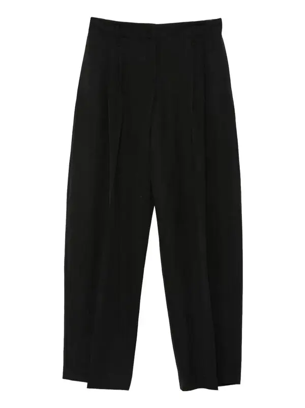Alexander McQueen Cotton Tapered Trousers - Black