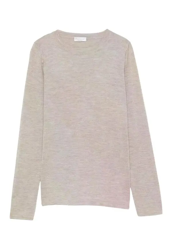 Brunello Cucinelli Long-sleeve Round-neck Sweater - Neutrals