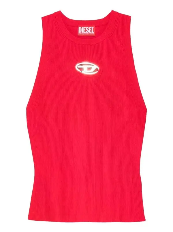 Diesel Ribbed Sleeveless Top - Red