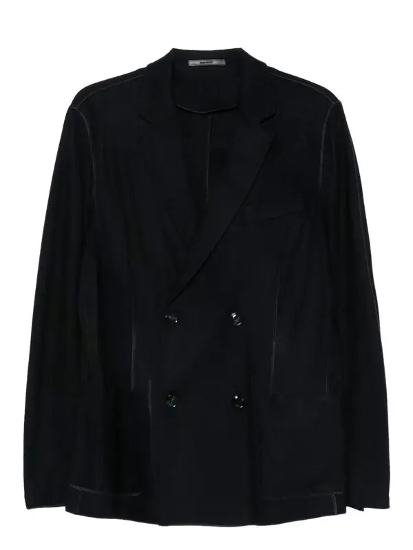 Giorgio Armani Double-breasted Cashmere Blazer - Blue