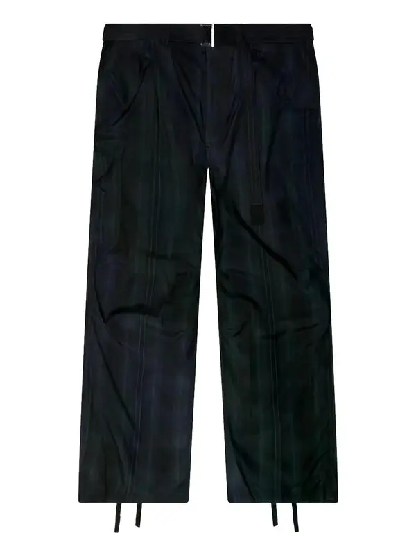 Sacai Plaid Buckled Trousers - Black