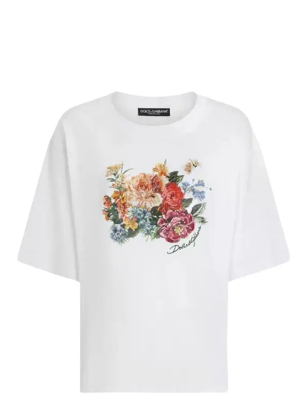 Dolce & Gabbana Floral-print T-shirt - White