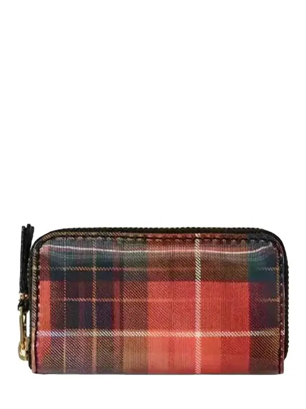 Comme Des Garçons Plaid Zip-around Wallet - Red