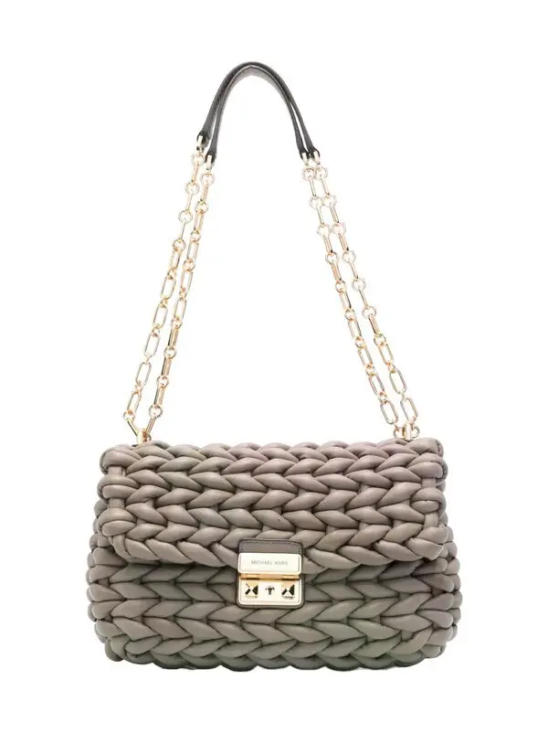 Michael Kors Braided Leather Shoulder Bag - Neutrals