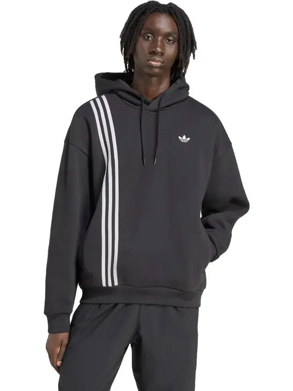 Adidas Striped Hoodie - Black