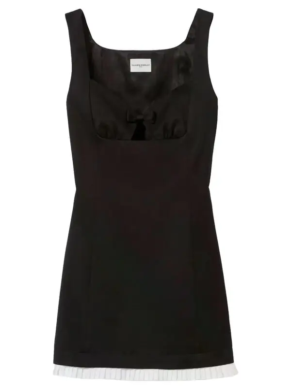 Claudie Pierlot Bow-detailed Pleated Mini Dress - Black