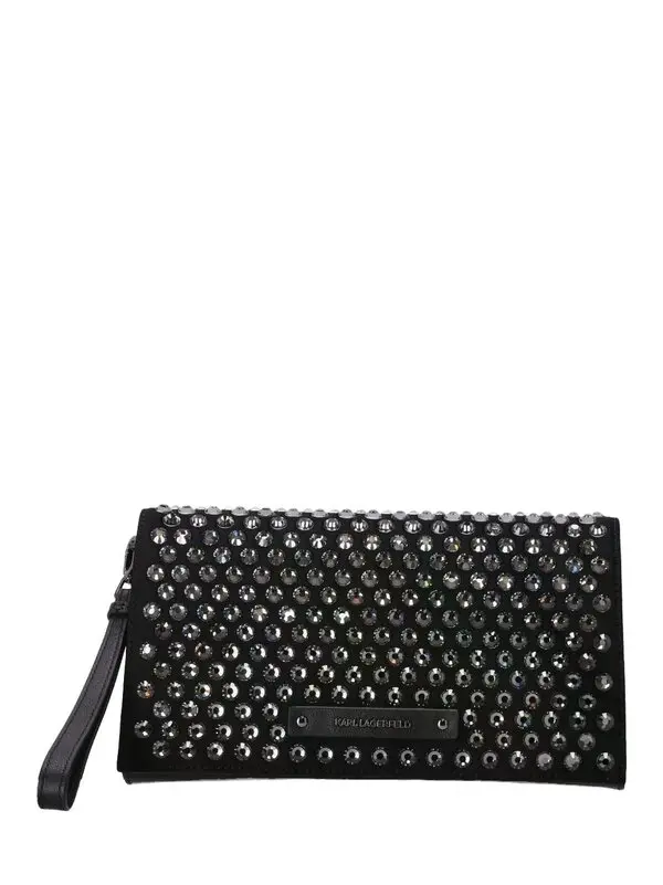 Karl Lagerfeld Crystal-embellished Clutch - Black