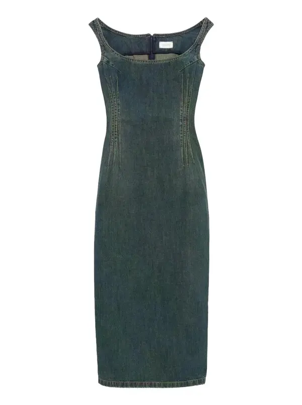 Magda Butrym Square-neck Denim Dress - Blue