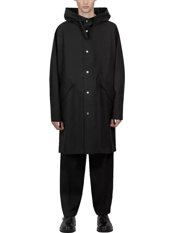 JIL SANDER Logo-print Hooded Raincoat - Black