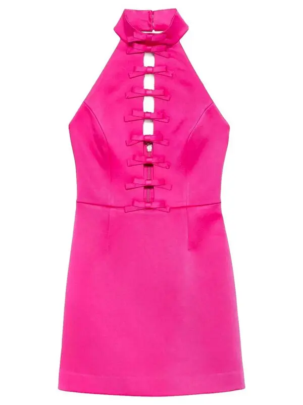 Rebecca Vallance Bow-detail Halterneck Dress - Pink
