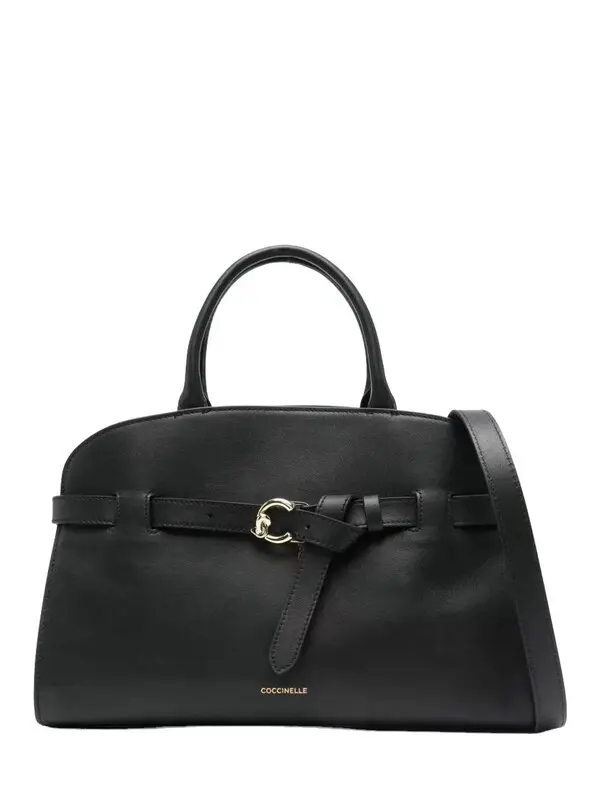 COCCINELLE Sabine Belt-buckle Leather Tote Bag - Black