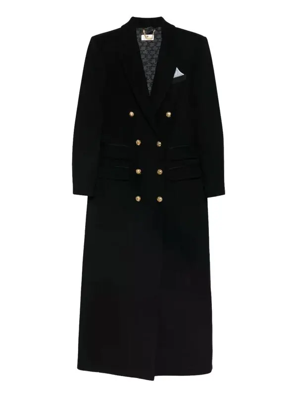 Elisabetta Franchi Double-breasted Coat - Black