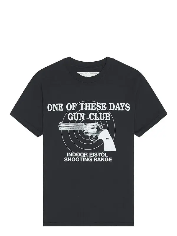 ONE OF THESE DAYS Gun Club Tee In Black - Washed Black