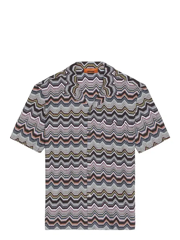 Missoni Short Sleeve Shirt In Grey - Multicolor
