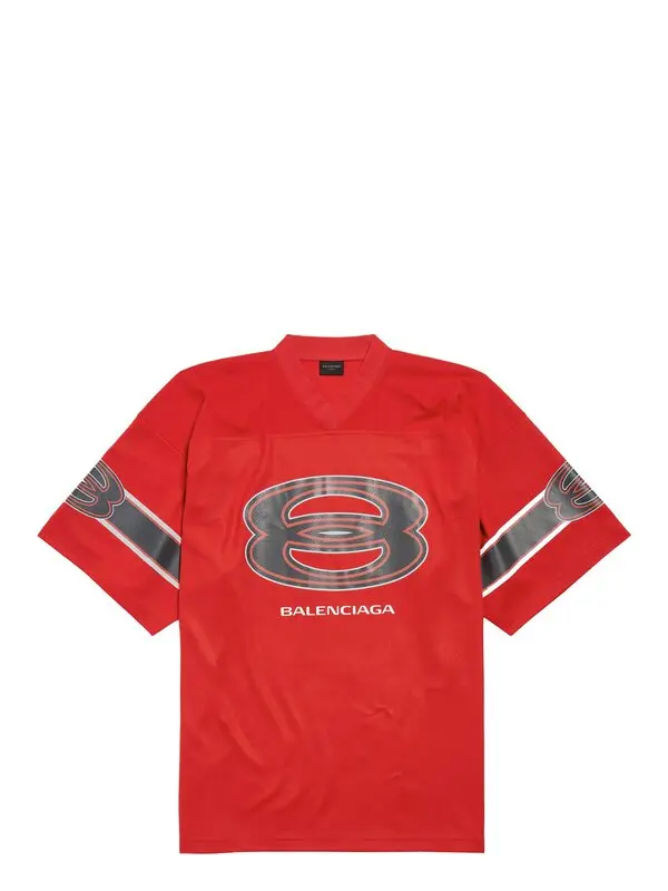 Balenciaga American Football Mesh Jersey T-shirt - Red